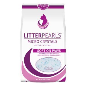 litter pearls micro crystals cat litter, 10.5 lb, clear with blue (10610)