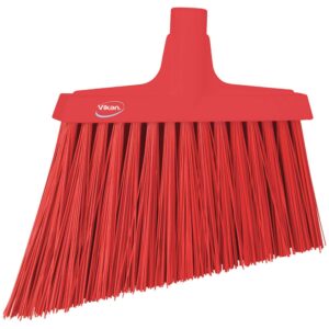 vikan, red broom,angle cut,stiff,11",pp/pet, 2914