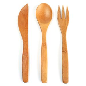 to go ware bamboo fork knife spoon set, 1 ea