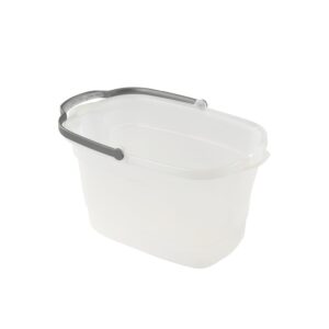 casabella plastic rectangular cleaning bucket with handle, clear, 4 gallon