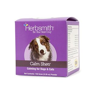 herbsmith calm shen – herbal blend for dogs & cats – natural anxiety remedy for dogs & cats – feline and canine calming supplement – 150g powder