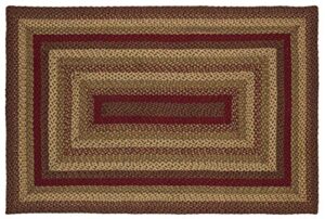 ihf home decor cinnamon braided rug 20"x30" rectangle accent floor carpet natural jute material doormat | wine, natural and brown enhance with woven collection (20"x30" rectangle, cinnamon)