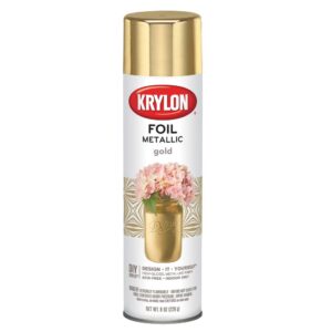 krylon premium metallic spray paint resembles actual plating, gold foil, 8 oz