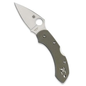 spyderco dragonfly signature knife with 2.28" vg-10 steel blade and durable foliage green g-10 handle - plainedge - c28gpfg