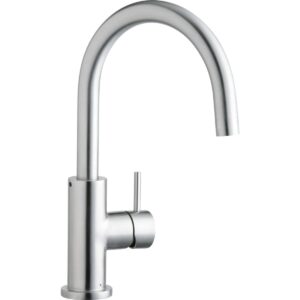 elkay lk7921sss allure single hole kitchen faucet with lever handle, satin stainless steel