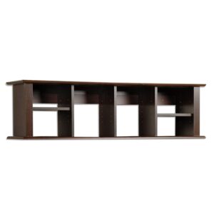 prepac ehd-1348 espresso wall mounted desk hutch