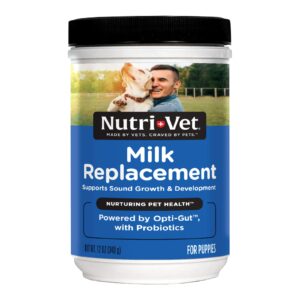 nutri-vet milk replacement for puppies - healthy gut support with probiotics - essential nutrients - veterinarian formulated - 12 ounces