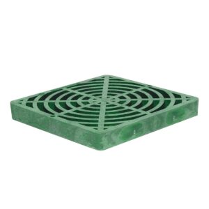 stormdrain 12" outdoor catch basin flat square grate cover - superior strength and durability, green