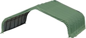 shelterlogic peak style run-in shelter, green, 22 x 24 x 12 ft.