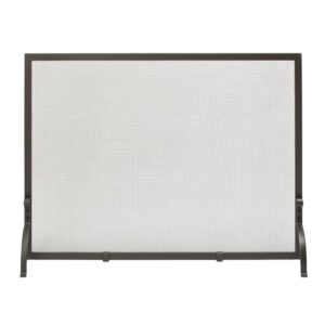 uniflame, s-1158, small single panel olde world iron finish fireplace screen