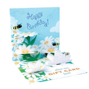 3D Greeting Card - BEES & FLOWERS - Birthday