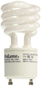 prolume prolumeme cfl13/27/gu24 46506 13w t2 spiral 2700k gu24