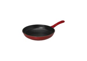 chasseur 8" french enameled cast iron fry pan — red cast iron pan for stovetop, oven & open flame — kitchen essentials (13" x 8" x 2")