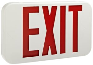 morris products led exit sign – standard type - red with white housing – battery backup – automatic, low voltage disconnect - compact, low-profile design –energy saving, high output – 1 count, (73012)