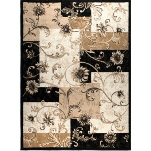 home dynamix optimum byron area rug, 7 ft 8 in x 10 ft 4 in, black/beige