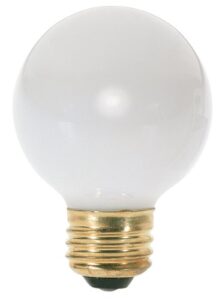 satco s3841 120v medium base 25-watt g16.5 light bulb, gloss white