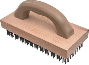 carlisle foodservice products 4067600 ergonomic steel butcher block scratch brush, 9-3/8”