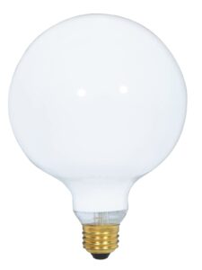 satco s3001 120v medium base 40-watt g40 light bulb, gloss white, one