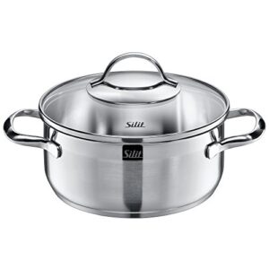 silit pot Ø 20 cm approx. 2.5l achat pouring rim glass lid stainless steel polished suitable for induction hobs dishwasher-safe