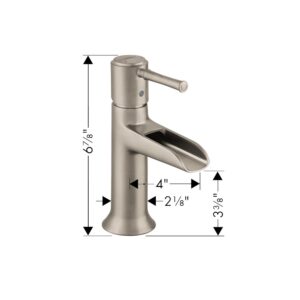 hansgrohe Talis C Classic Low Flow Water Saving 1-Handle 1 7-inch Tall Bathroom Sink Faucet in Brushed Nickel, 14127821