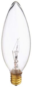 satco products s3782 120-volt 25b9.5 candelabra base clear light bulb