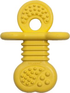 nylabone puppy rubber teether - puppy chew toys for teething - puppy supplies - vanilla flavor, small/regular (1 count)