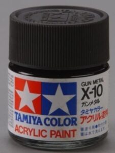 tamiya acrylic x10 glossgun metal tam81010 plastics paint acrylic