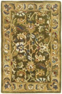 safavieh classic collection accent rug - 2' x 3', olive & camel, handmade traditional oriental wool, ideal for high traffic areas in entryway, living room, bedroom (cl758m)