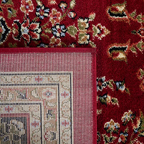 SAFAVIEH Lyndhurst Collection Area Rug - 8' x 11', Red & Black, Traditional Oriental Design, Non-Shedding & Easy Care, Ideal for High Traffic Areas in Living Room, Bedroom (LNH331B)