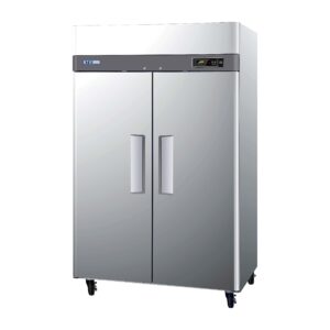 turbo air m3r47-2-n m3 series commercial kitchen upright solid 2 door refrigerator, self cleaning, led lighting, rapid cool-down 42.3 cu. ft.