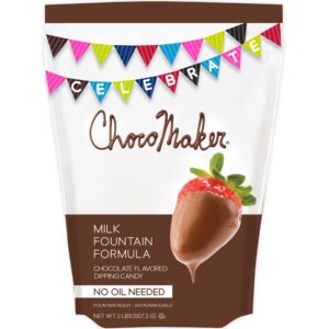 chocomaker milk chocolate microwavable fondue and fountain dipping candy - 2 pound bag