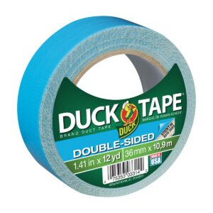 duck brand double-sided duct tape, 1.4-inch by 12-yards, single roll, blue (240200)