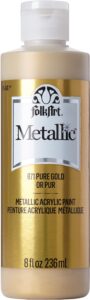 folkart acrylic paint in assorted colors (8 oz), , pure gold