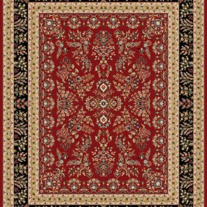 SAFAVIEH Lyndhurst Collection Area Rug - 8' x 11', Red & Black, Traditional Oriental Design, Non-Shedding & Easy Care, Ideal for High Traffic Areas in Living Room, Bedroom (LNH331B)