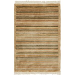 safavieh tibetan collection 2' x 3' apricot / sage tb198a hand-knotted modern premium wool accent rug