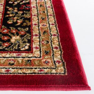 SAFAVIEH Lyndhurst Collection Area Rug - 8' x 11', Red & Black, Traditional Oriental Design, Non-Shedding & Easy Care, Ideal for High Traffic Areas in Living Room, Bedroom (LNH331B)