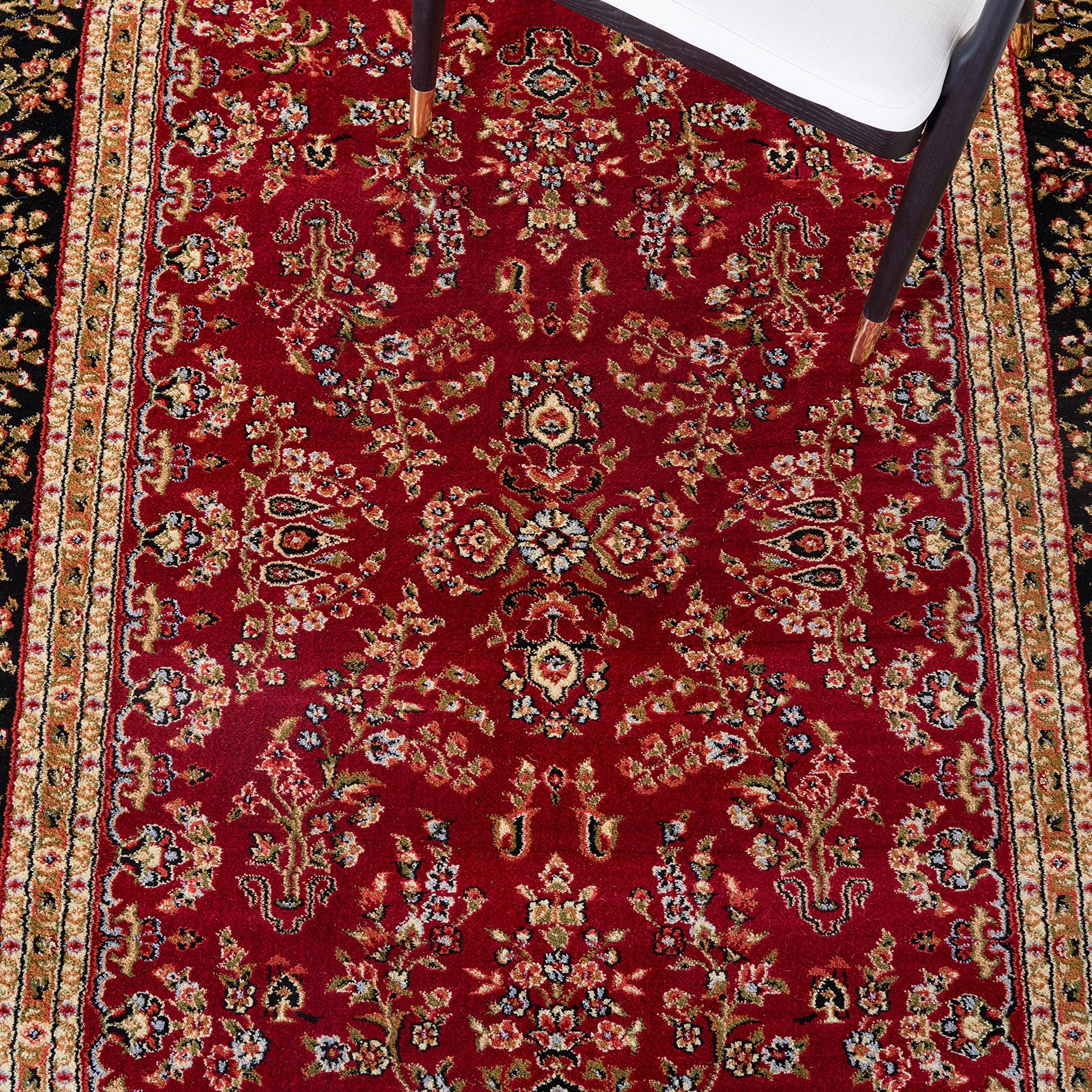 SAFAVIEH Lyndhurst Collection Area Rug - 8' x 11', Red & Black, Traditional Oriental Design, Non-Shedding & Easy Care, Ideal for High Traffic Areas in Living Room, Bedroom (LNH331B)