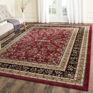 safavieh lyndhurst collection area rug - 8' x 11', red & black, traditional oriental design, non-shedding & easy care, ideal for high traffic areas in living room, bedroom (lnh331b)