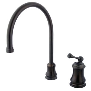 kingston brass ks3815blls restoration widespread kitchen faucet, 9" spout reach, oil rubbed bronze