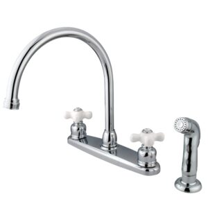 kingston brass kb721pxsp vintage 8" centerset kitchen faucet, 8-3/4" in spout reach, polished chrome