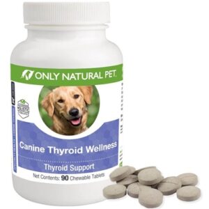 only natural pet canine thyroid wellness supplment for dogs - 90 chewable tablets