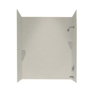 swanstone ss00723.121 solid surface glue-up 3 panel bathtub wall kit, 30-in l x 60-in h x 72-in h, glacier