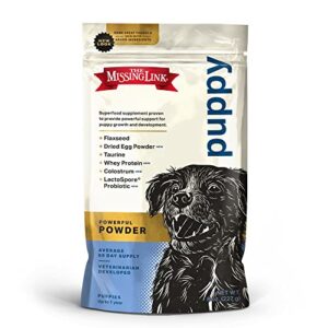 the missing link puppy 8oz supplement – superfood powder promotes growth & development, supports immunity, digestion, bones, skin & coat of dog