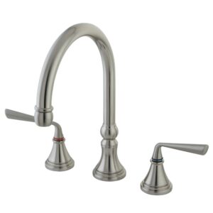 kingston brass ks2798zlls silver sage widespread ada kitchen faucet without sprayer, brushed nickel