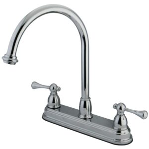 kingston brass kb3741bl 8" centerset kitchen faucet, polished chrome