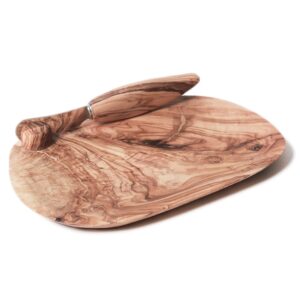 berard olive-wood handcrafted butter dish and knife