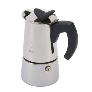 bialetti - musa, stovetop coffee maker, suitable for all types of hobs, stainless steel, 4 cups (5.07 oz.), silver