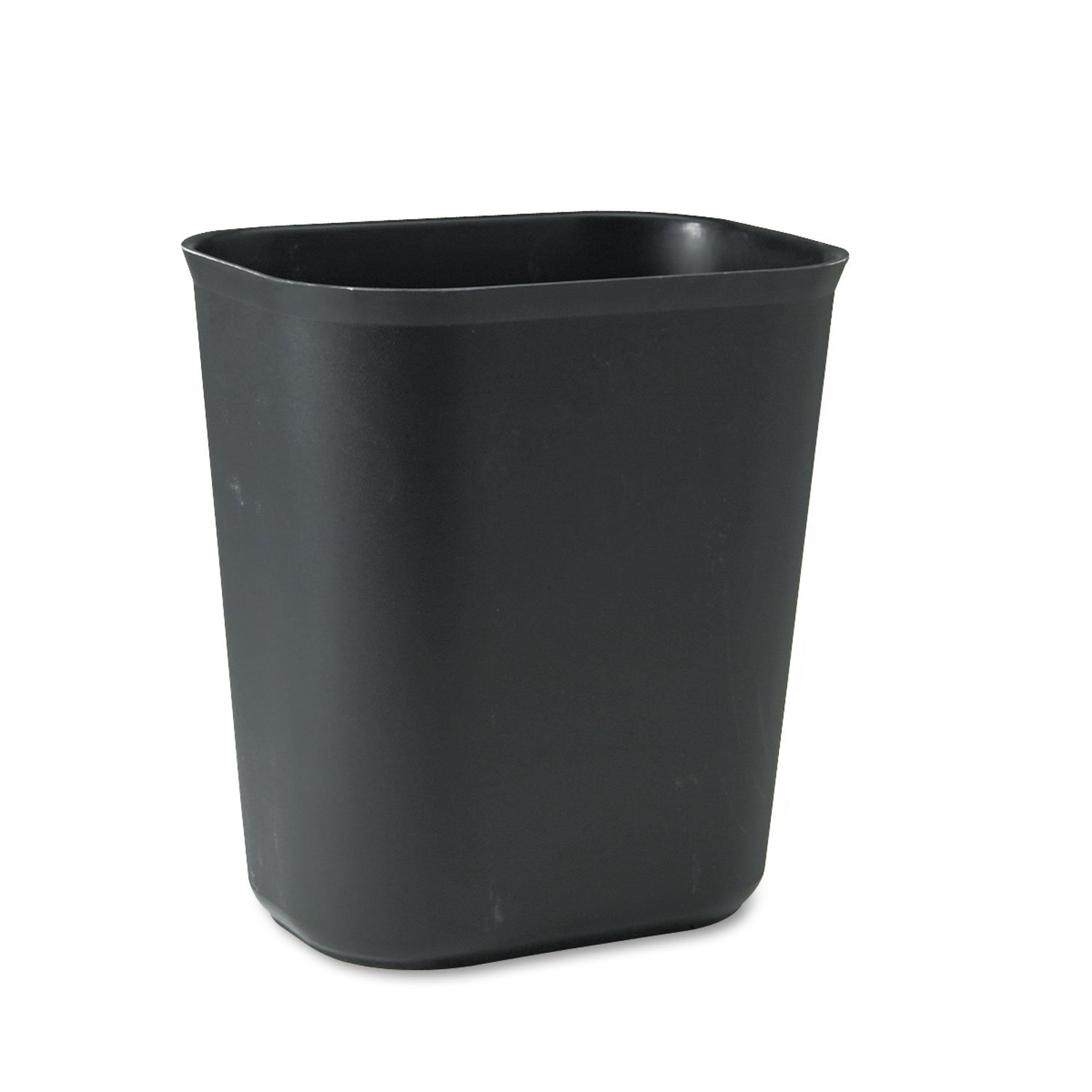 Rubbermaid Commercial 254100BK Fire-Resistant Wastebasket, Rectangular, Fiberglass, 3.5gal, Black