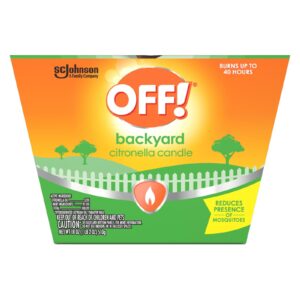 off! scented citronella candle, 18 oz, 1 ct, backyard outdoor candle, burn time up to 40 hours