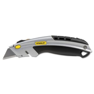 stanley 10788 curved quick-change utility knife, stainless steel retractable blade, 3 blades